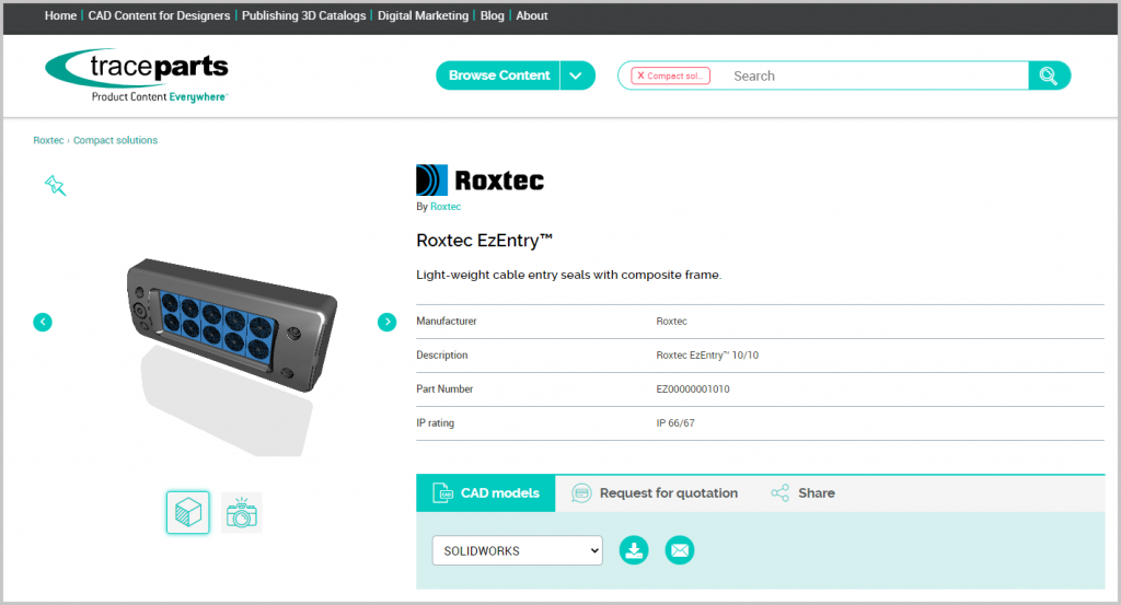 The CAD models for Roxtec's sealing solutions for cables and pipes are ...